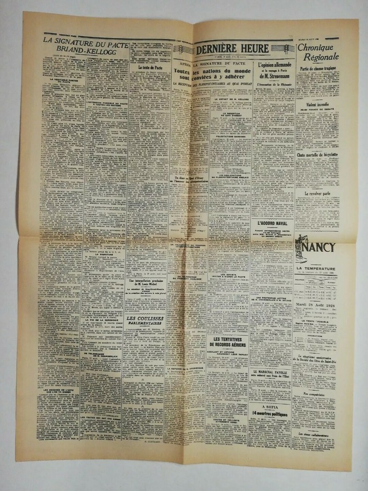 N598 La A World Journal EAST Republican 28 August 1928 Death Of Marshal Fati | eBay