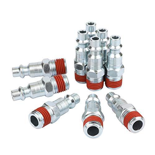 Air Tools Accessories Fittings 1/4'' MNPT Zinc-Plated Plug with 10PCS 1 ...