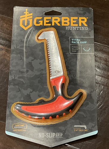 GERBER HUNTING VITAL PACK SAW + SHEATH ORANGE 31-002741N FIXED BLADE ...