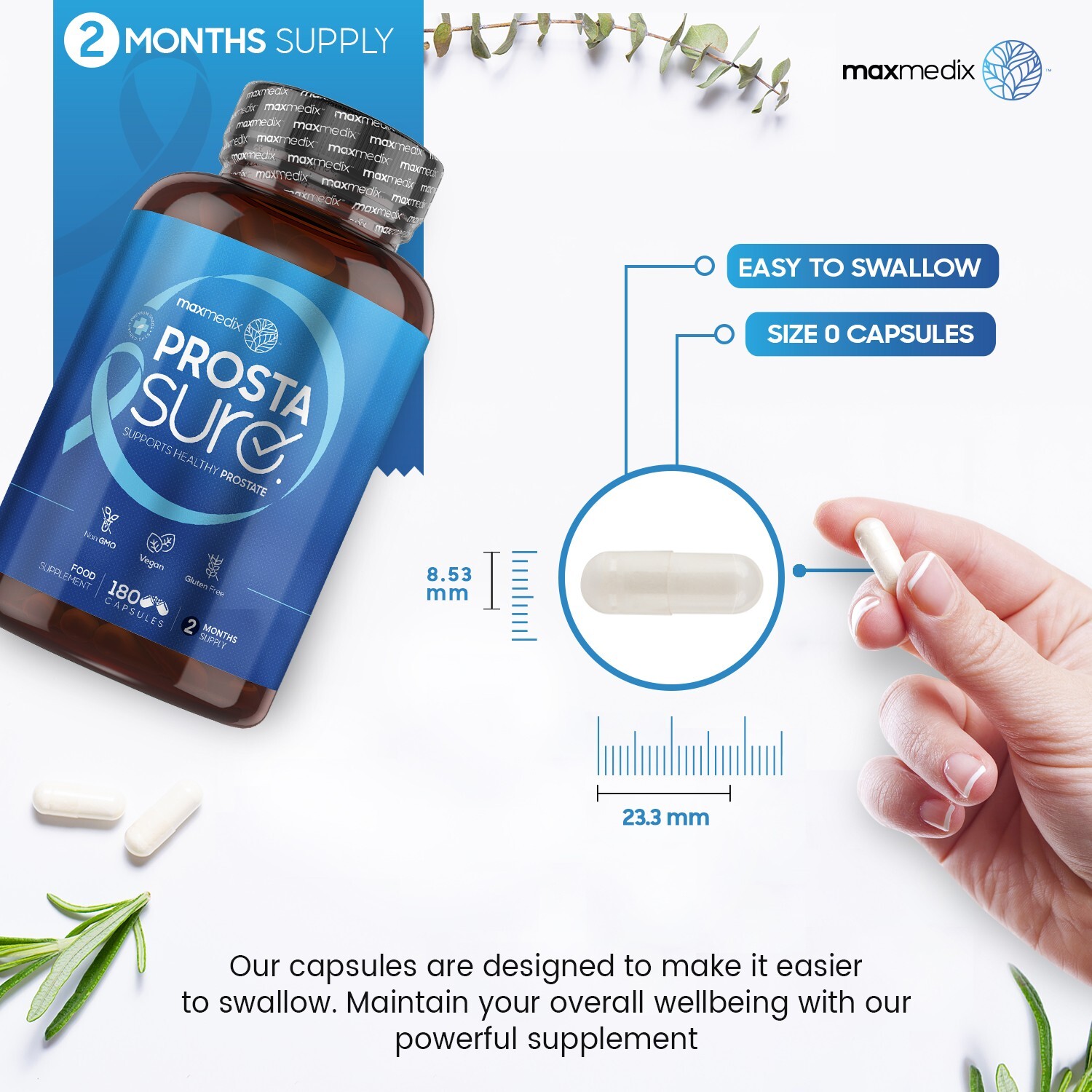 Prostasure Capsules for Prostate Support | Balances Gut Health - 90 ...