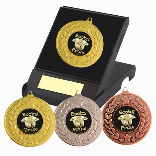 Booby Prize Medal in Presentation Box F/Engraving - Golf Trophies ...