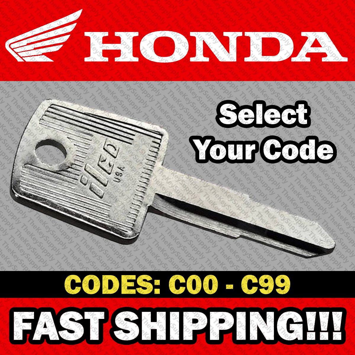 Honda Motorcycle Replacement Key Cut to Code C00 - C99 | eBay