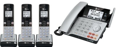 AT&T TL86103 DECT 6.0 Connect to Cell 2 LINE Cordless Phone System W 3 ...