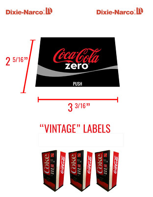 (2) DIXIE NARCO DNCB 240 138 VENDING MACHINE Labels - Coke Zero ...