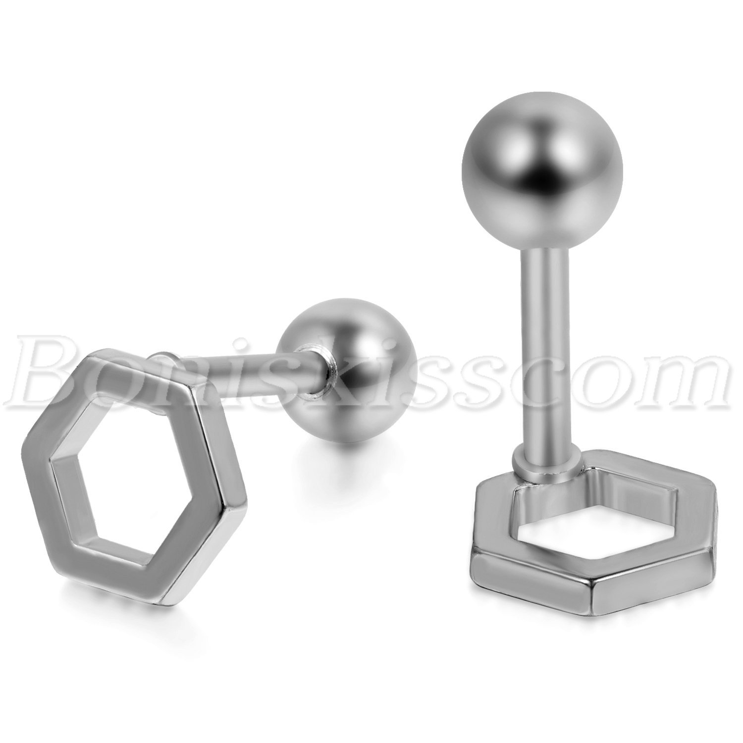 Simple Stylish Geometry Hollow Triangle Round Square Hexagon Ear Studs ...