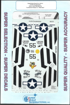 Super Scale P-47N Thunderbolt Decals 1/48 614 'Lonesome Polecat', 'Wild ...