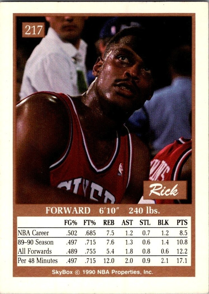 Rick Mahorn Philadelphia 76ers 1990 SkyBox Card Number 217 | eBay