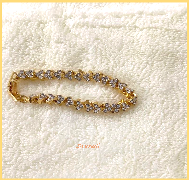 Bracelet With Stones Glass And Metal Gold Coloured | eBay Australia