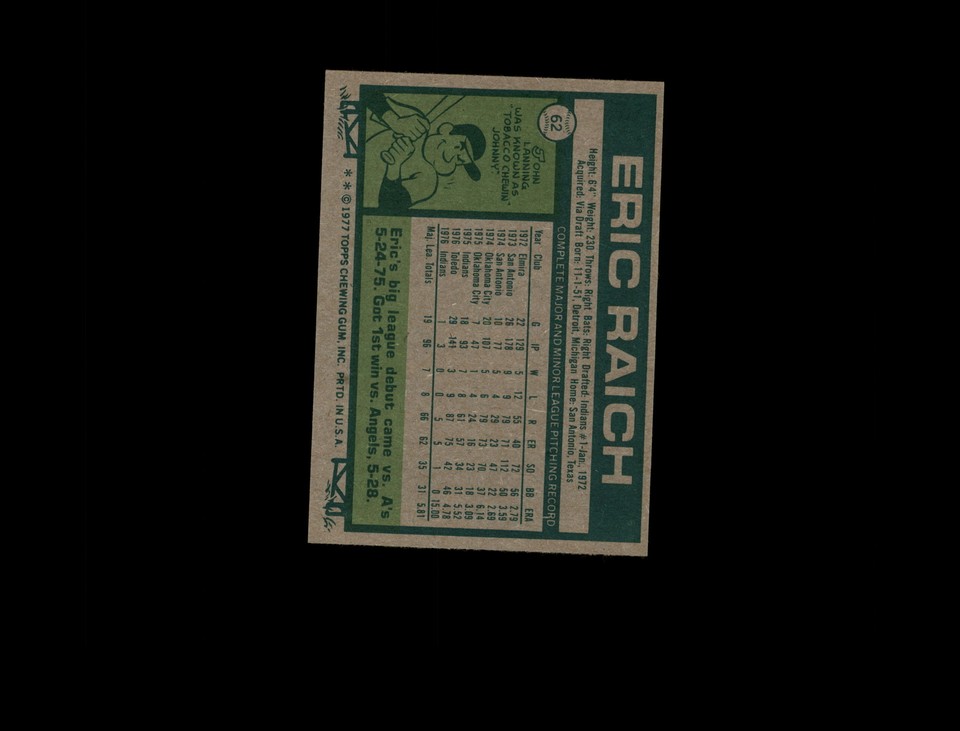 1977 Topps 62 Eric Raich NM-MT #D1,167381 | eBay