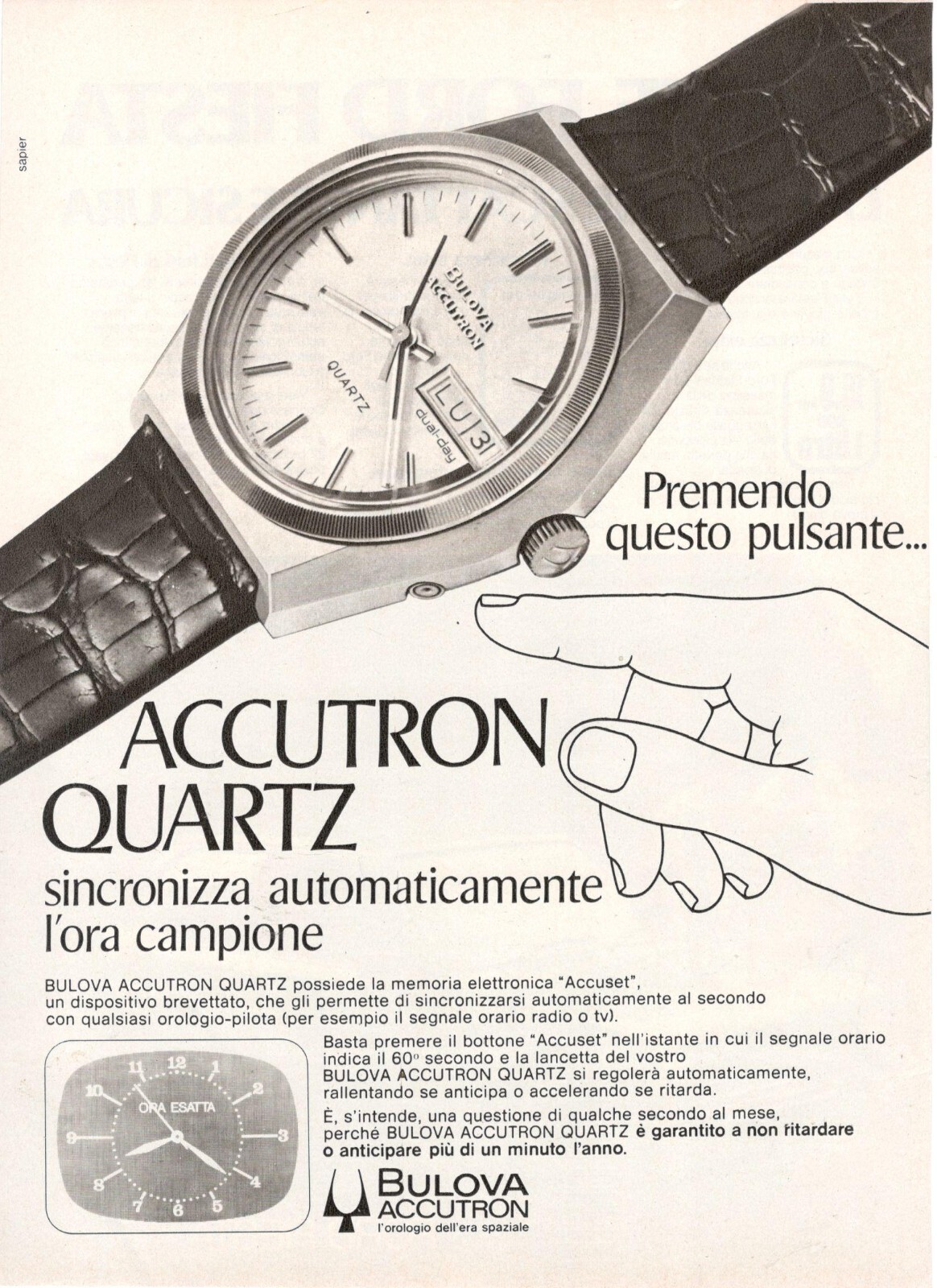 Montre Bulova Accutron Quartz 1 Page 1977 D'Origine 8IU | eBay