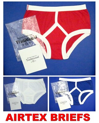 Men’s AIRTEX Y Front Briefs 3 Colours Opening Fly Top Quality Cotton ...