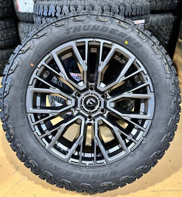 20x9 Fuel Rebar Gray Wheels 275/55R20 32" AT Tires 6x5.5 Toyota Tacoma ...