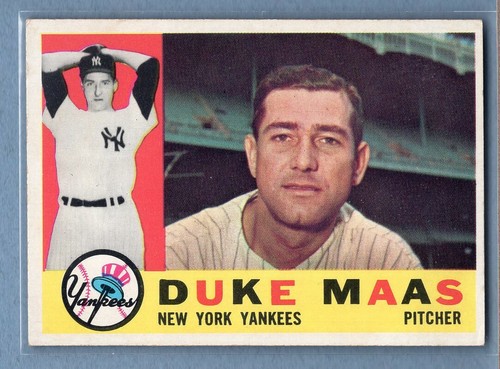 1960 Topps #421 Duke Maas EX GO550 | eBay