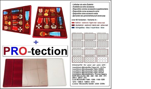 Coin trays Red 8x 124x47+1x 200x49mm+ protective slip Pro Look 12333-8 ...