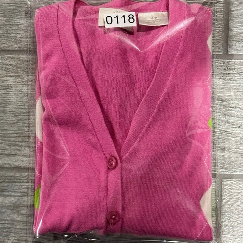 EP Pro Womens Argyle Cotton Cardigan Golf Sweater Medium Candy Colors ...