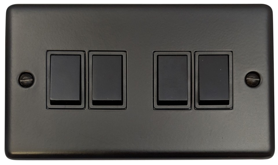 Matt Black CFB Light Switches, Plug Sockets, Dimmers, Cooker, Fuse, BT ...