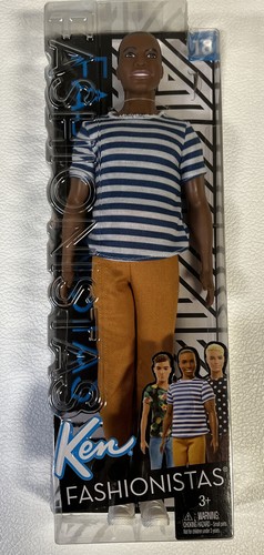 MATTEL Barbie Fashionistas Ken AA Doll Super BLUE WHITE Stripes FNT86 ...