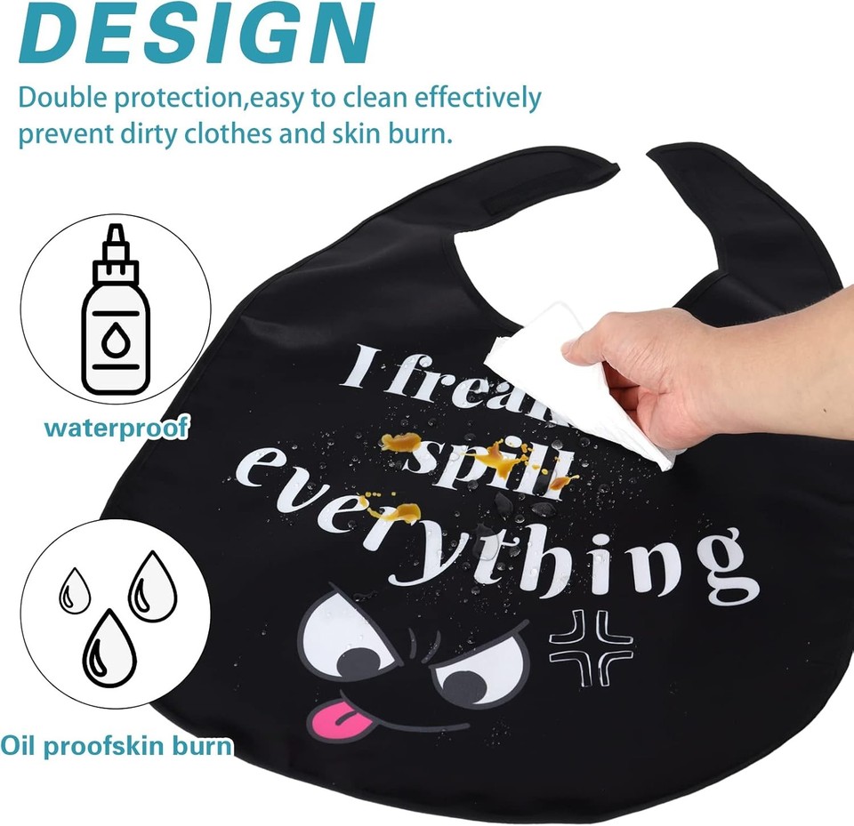 Funny Adult Bibs for Eating Man Women Elderly, Washable Clothing ...