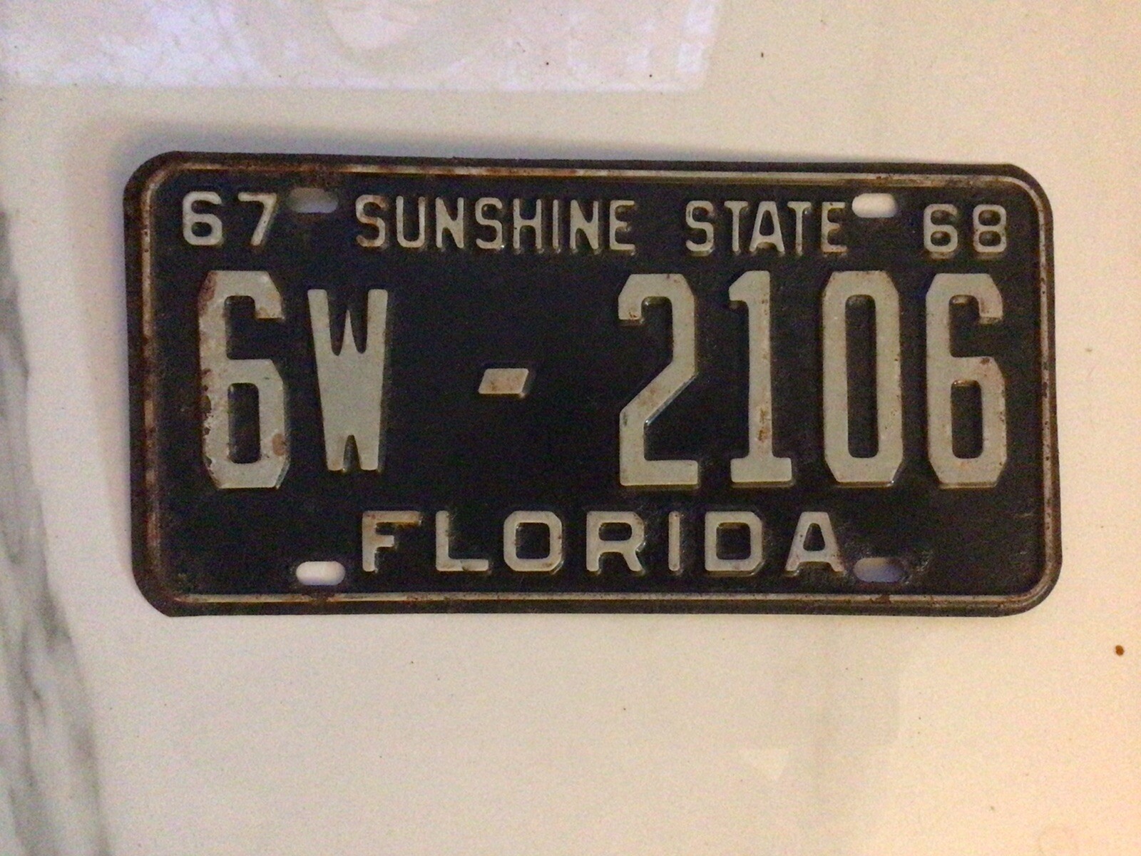 Florida License Plate 1967 1968 Palm beach 6W-2106 | eBay
