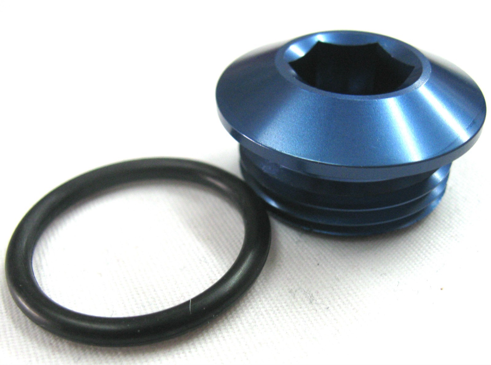 10 an lightweight slim line orb o ring boss port plug blue anodized ...