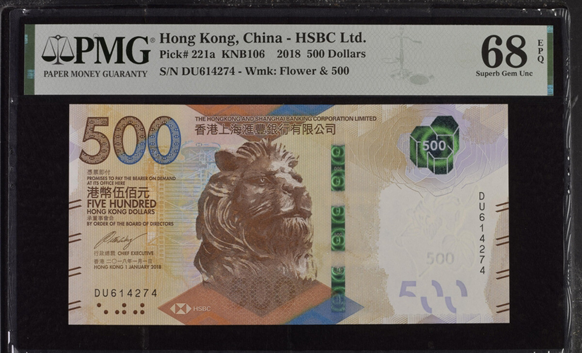 Hong Kong banknotes of Hongkong and Shanghai Banking Corp. (HSBC ...