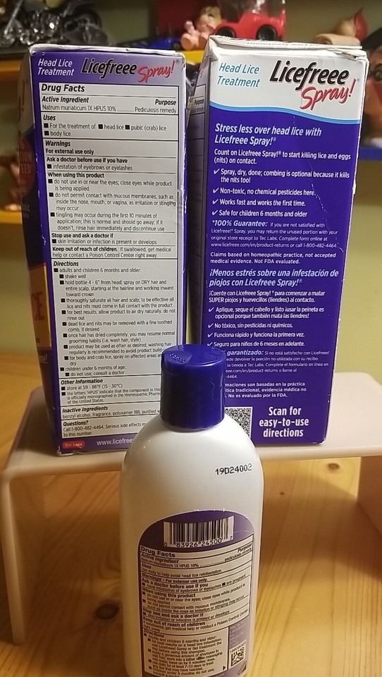 Lot of 3 Licefreee Spray And Shampoo Non-Toxic Kills Super Lice and ...