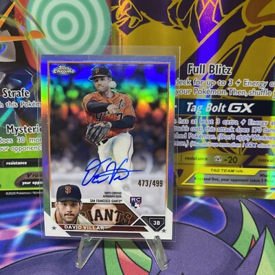 David Villar 2023 Topps Chrome Rookie RC Auto Refractor /499 Giants 🔥 W ...