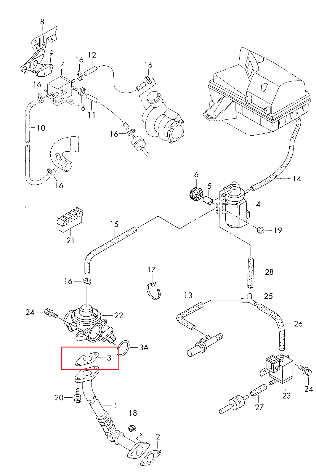 VW Seat Audi Skoda Bora III EOS EGR Valve Gasket Bottom 069131547D ...
