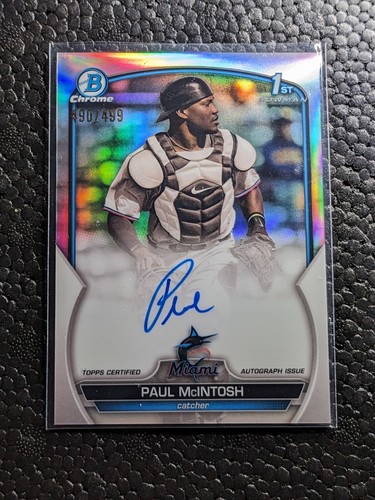 Paul McIntosh 2023 Bowman #CPA-PM 1st Chrome Ref. AUTO /499 Marlins | eBay