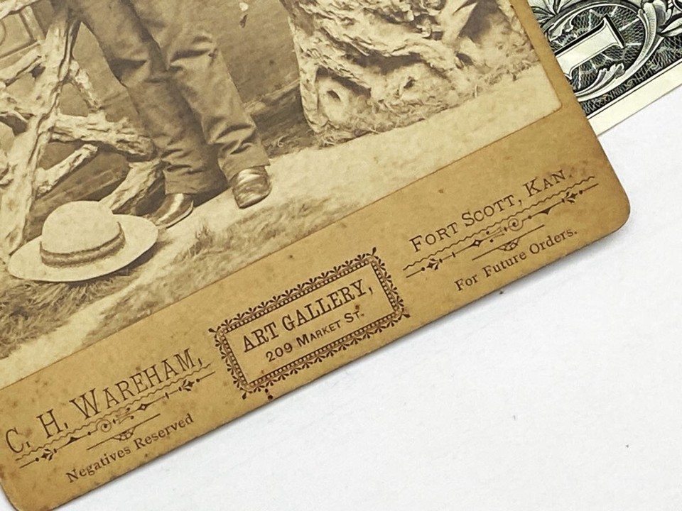 ANTIQUE *AFRICAN-AMERICAN MALE* Fort Scott KANSAS SEPIA STUDIO CABINET ...