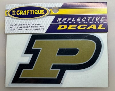 PURDUE Boilermakers BLOCK P LOGO REFLECTIVE 4" Vinyl Decal Window ...