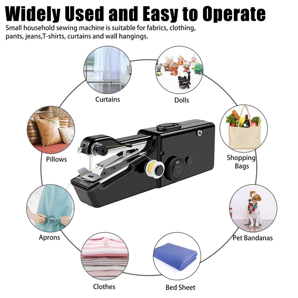 1Set Handheld Mini Sewing Machine Stitch Electric Compact Tool w ...