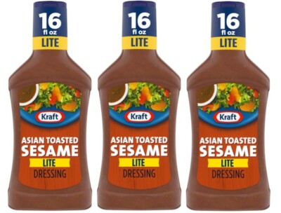Kraft Lite Asian Toasted Sesame Salad Dressing, 16 Ounces (3 Bottles ...