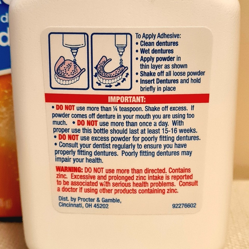 Fixodent Denture Adhesive Fixative Extra Hold Powder (Ultra Wernets ...