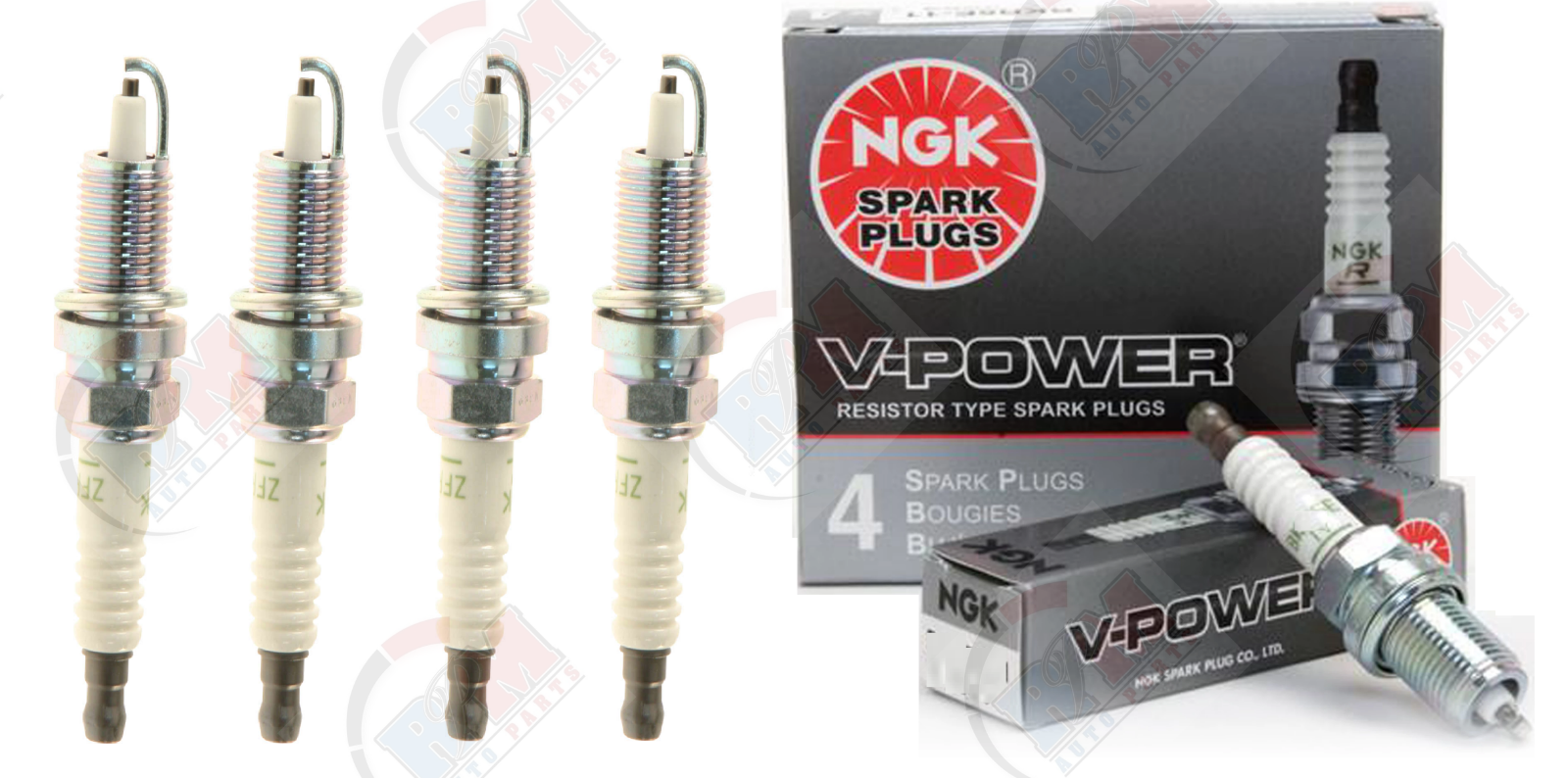 NGK "V-POWER" Spark Plugs (Set of 4) 1987-2002 for Jeep Wrangler 2.5L ...