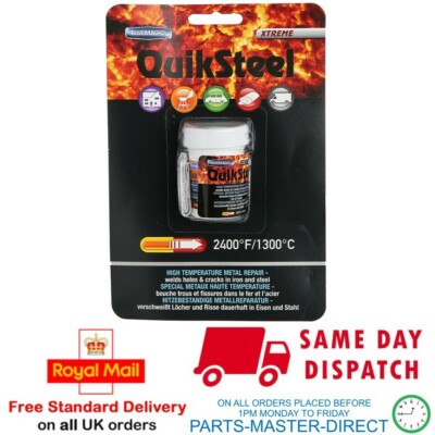 QUIKSTEEL 18003 XTREME HIGH TEMPERATURE EPOXY PUTTY WELD FILLER FAST ...