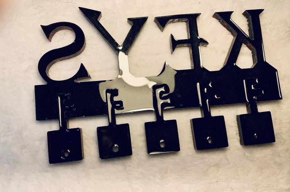 Key Hanger Sign 6 PC Wall Set Holds Five Keys No Lost Keys Anymore ...