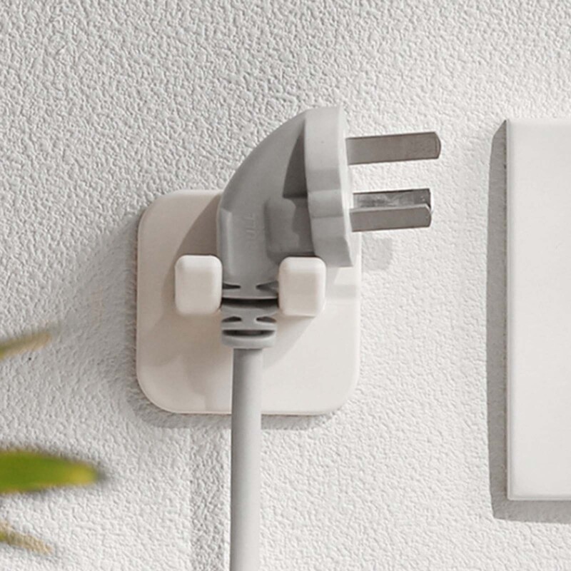 Wall Storage Hook Power Plug Socket Holder Home Wire Plugs Adhesive ...