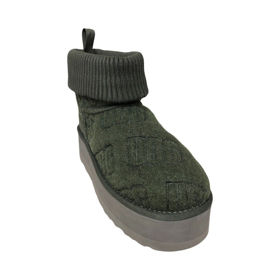 UGG Women's Classic Mini Platform Felted Boots 1144047 Black Grey ...