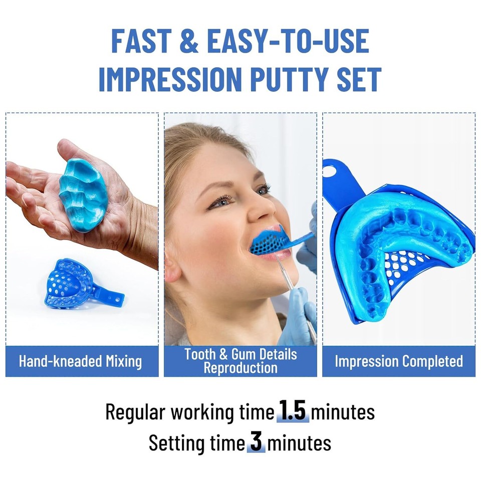 NEW Dental Putty Fast / Regular Set PVS VPS Impression Material Mint ...