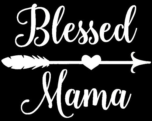 Blessed Mama Heart Mommy Quote Vinyl Decal 5.5 x 4 inch White | eBay