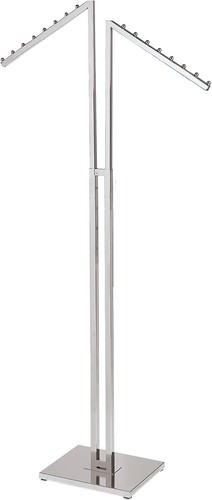 Chrome Clothing Rack Two Way 2 Slant Arms Clothes Garment Adjustable ...