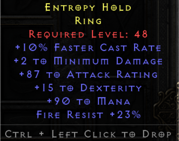 D2r rare ring fcr ring 10fcr 87ar 15dex 90mana 23fr--non ladder sc 20626709293 | eBay