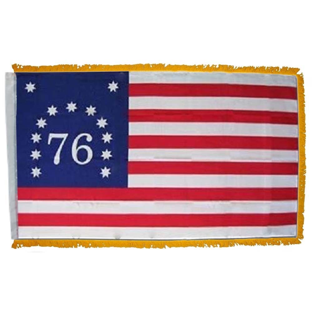 3x5 Bennington 76 1776 Poly Nylon Sleeve w/ Gold Fringe Flag 3'x5' | eBay