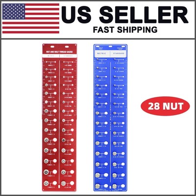 28 Nut and Bolt Inch and Metric Thread Checker Screw Thread Identifier ...