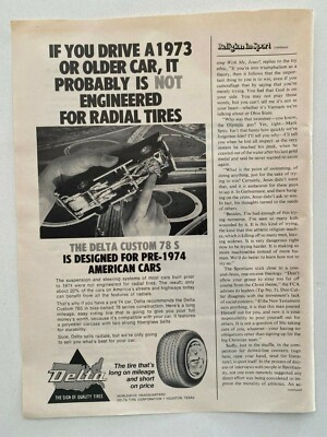 Delta Tires Custom 78 S for Pre-1974 American Cars Vintage 1976 Print ...