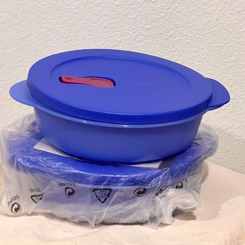 Tupperware Crystalwave Round Microwave Container Blue With Spout New | eBay