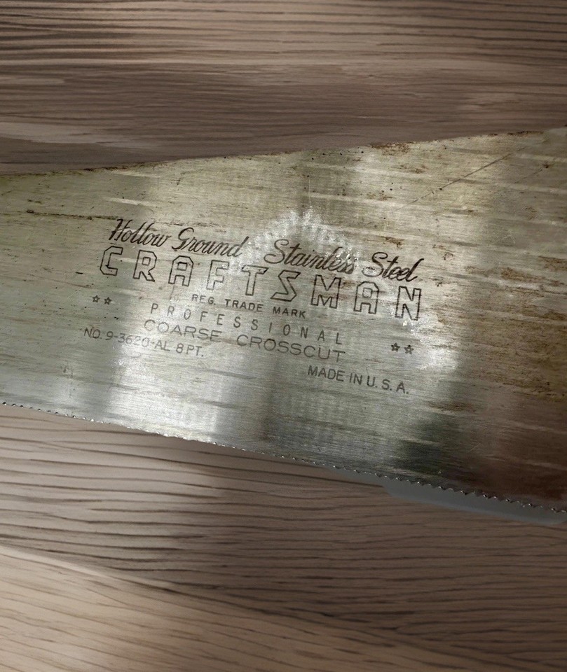 Vintage Craftsman Stainless Steel 26" Coarse Crosscut Hand Saw Made In ...