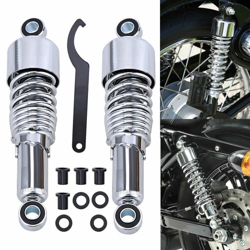 10.5" Adjustable Chrome Rear Shock Absorbers For Harley Dyna Wide Glide ...