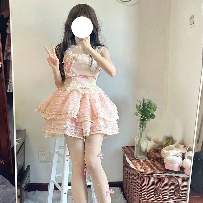 Lolita Girls Ruffles Princess Fairy Dress Japanese Cosplay JSK A-Line ...